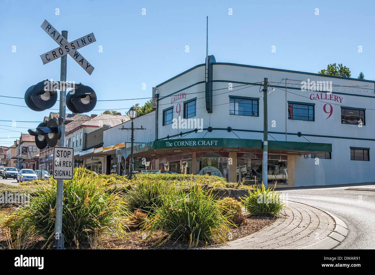 Roundabout and Railway crossing, Historic Deloraine, Tasmania ...
