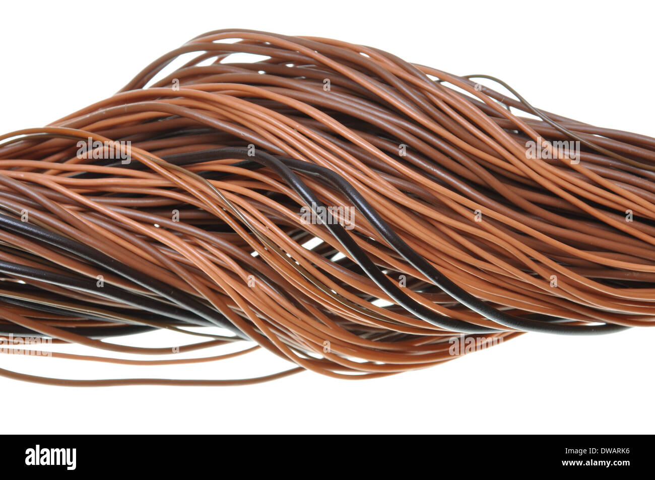 Brown cable network, global computer system Stock Photo - Alamy