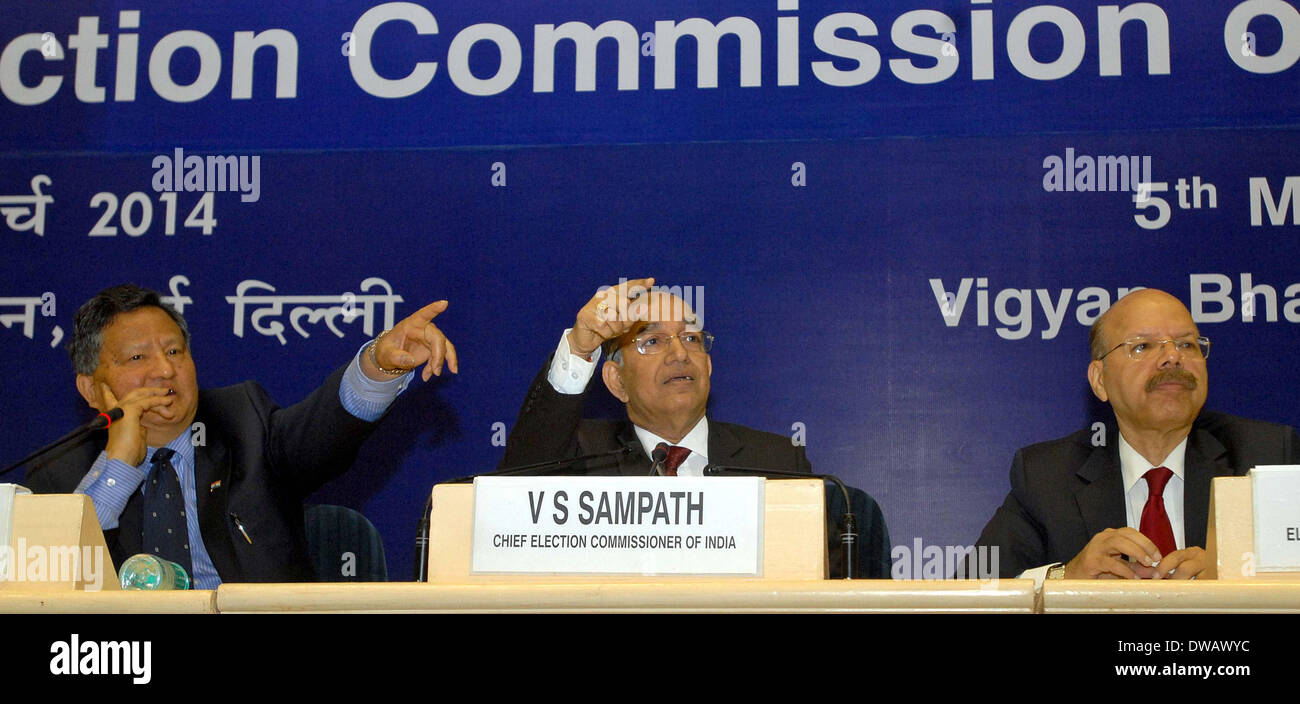 New Delhi, India. 5th Mar, 2014. India's Chief Election Commissioner V ...