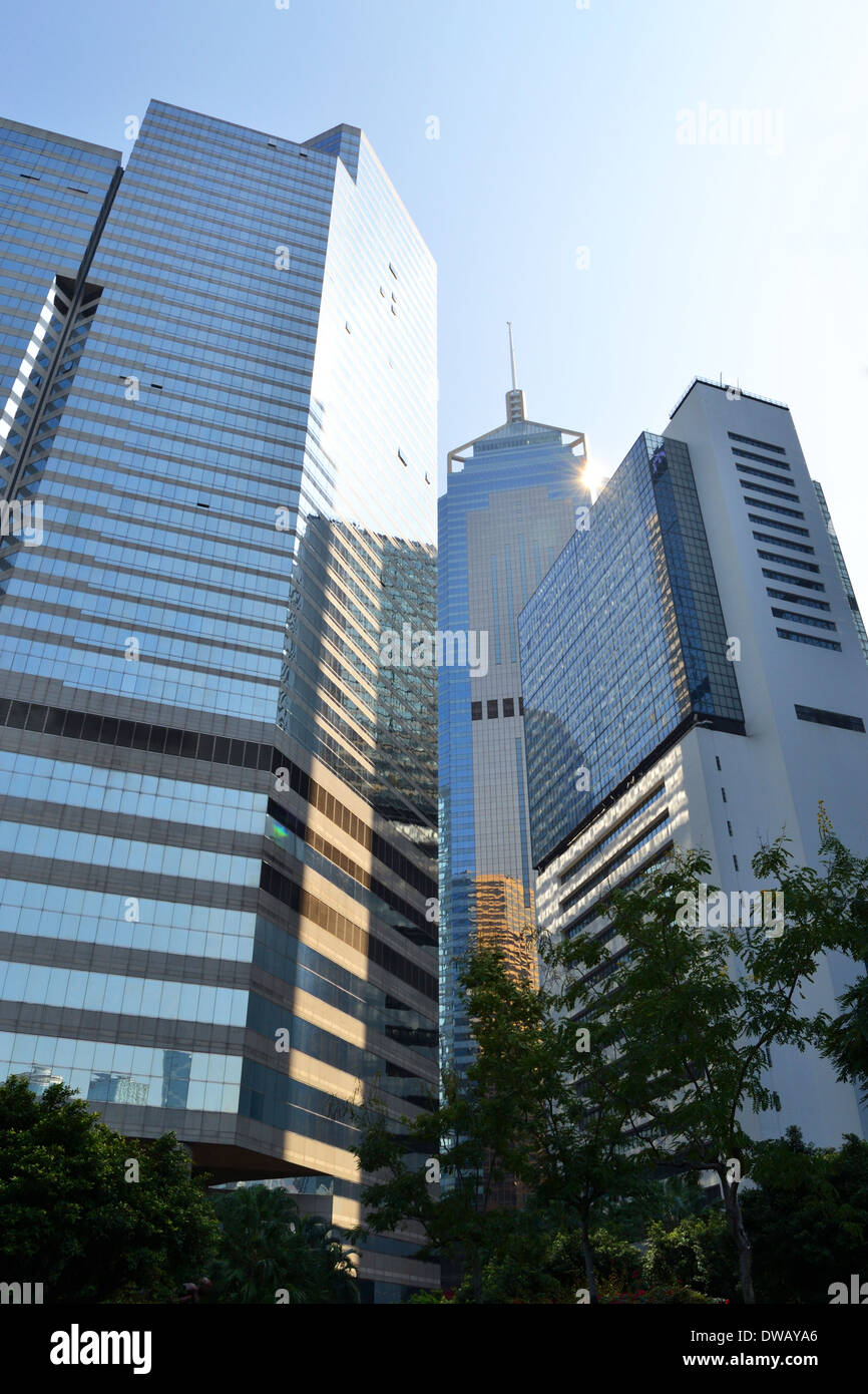 Modern office buildings in central Hong Kong Stock Photo - Alamy