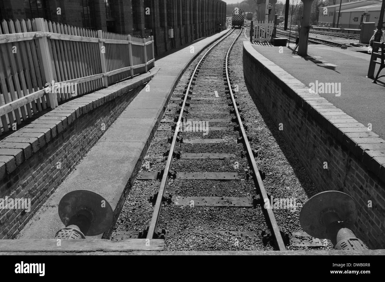 Railway goods yard siding on English branch line in Sussex Stock Photo ...
