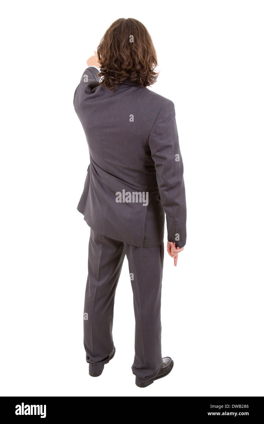 businessman from the back pointing, full body, isolated Stock Photo - Alamy