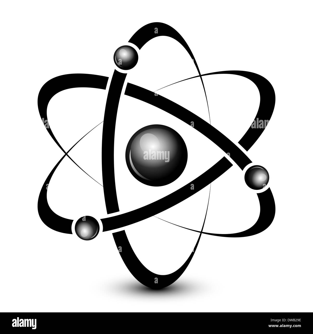 Atom vector icon three Cut Out Stock Images & Pictures - Alamy