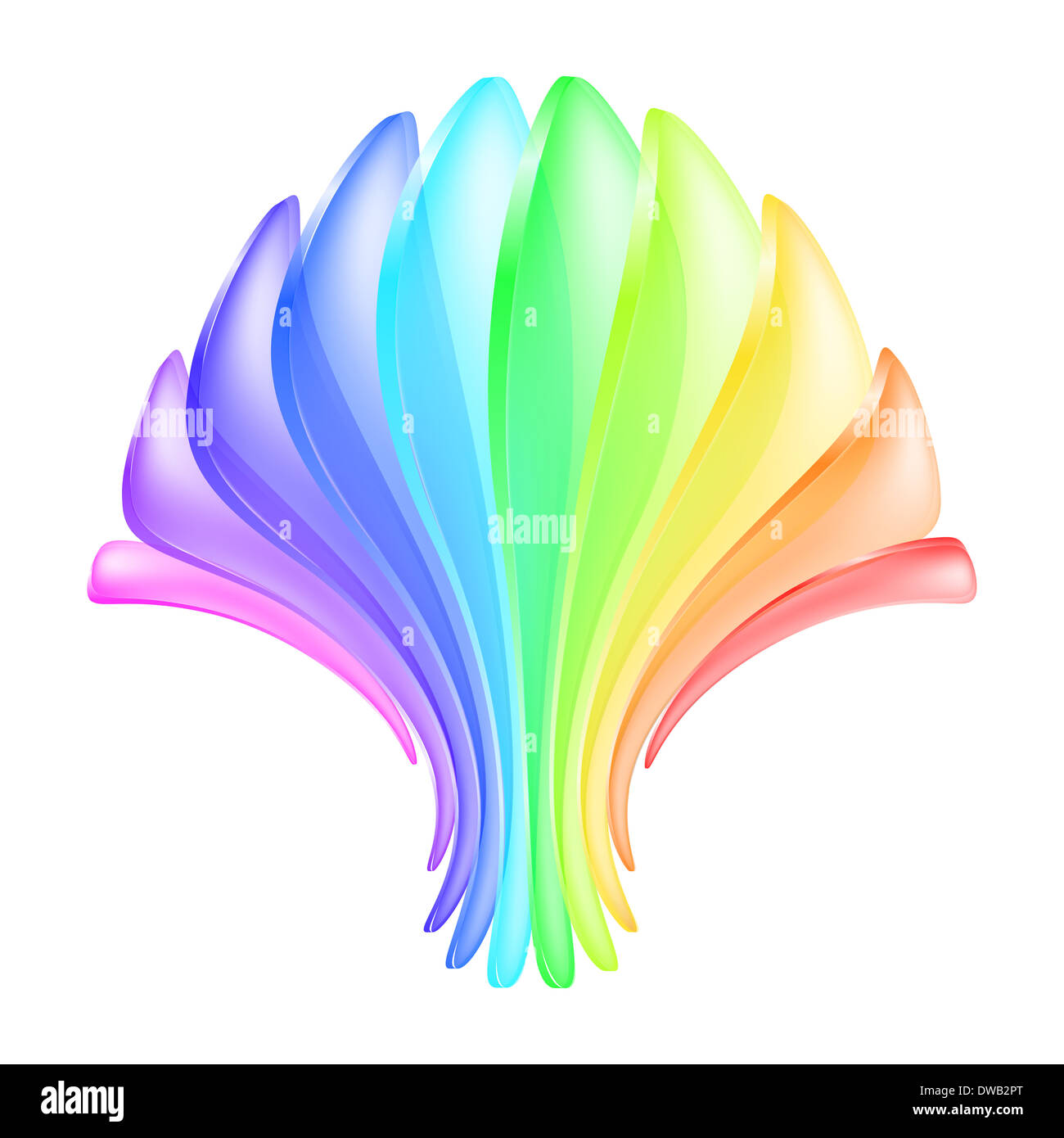 Abstract shape made of colorful transparent layers. Illustration on ...