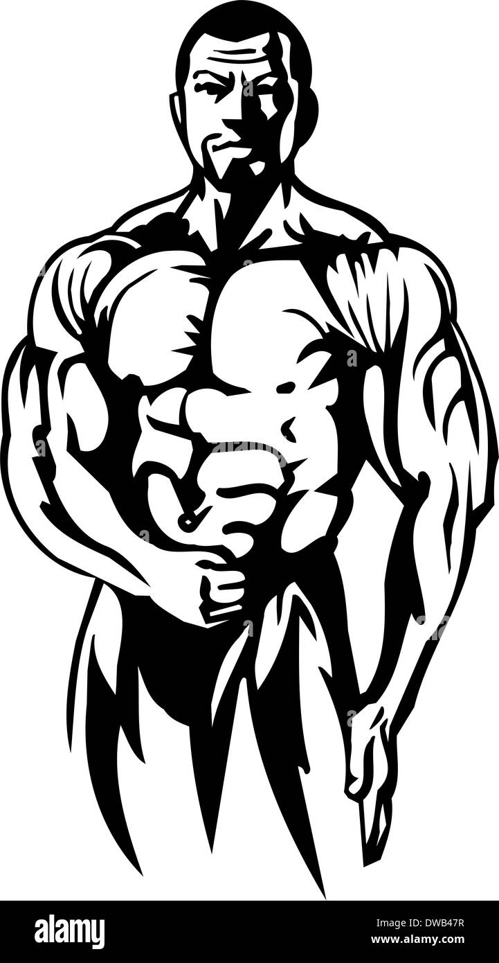 Bodybuilding and Powerlifting - illustration Stock Photo - Alamy