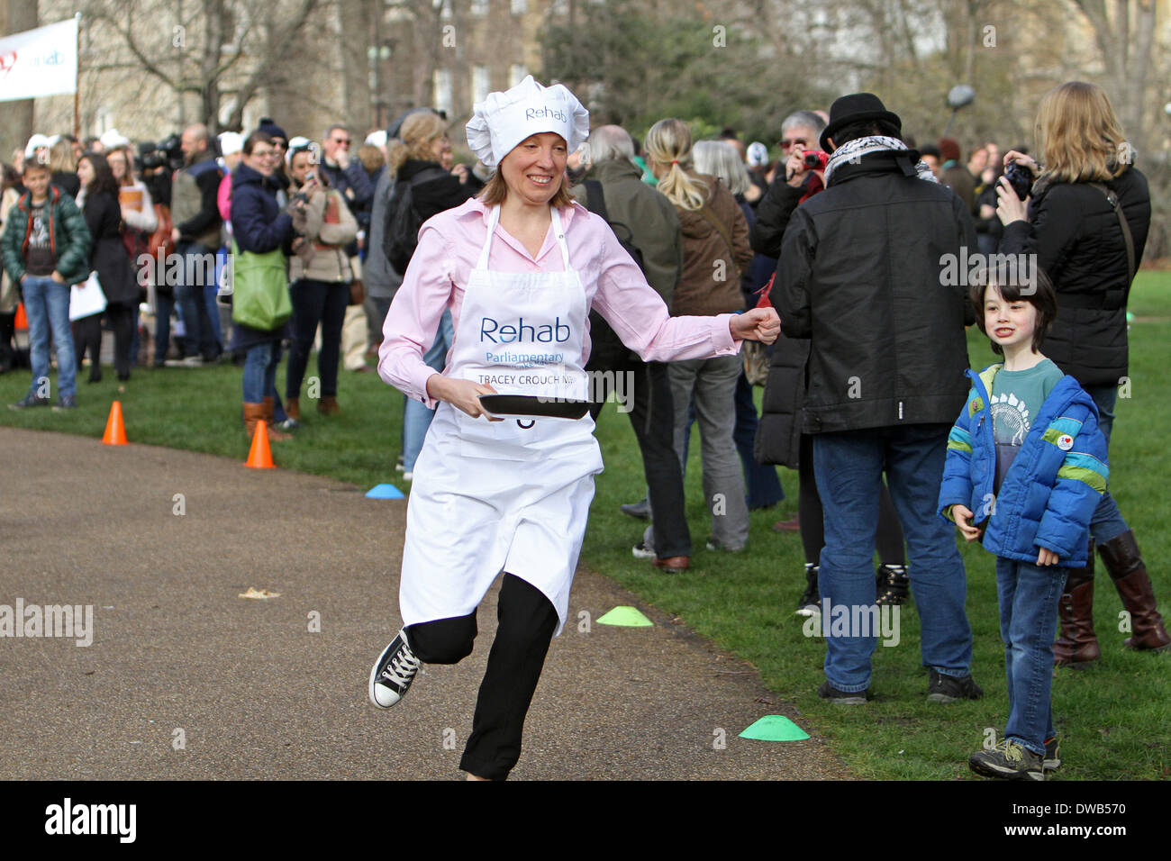 London,UK,4th March 2014,Tracey Crouch MP in the Parliamentary Pancake ...
