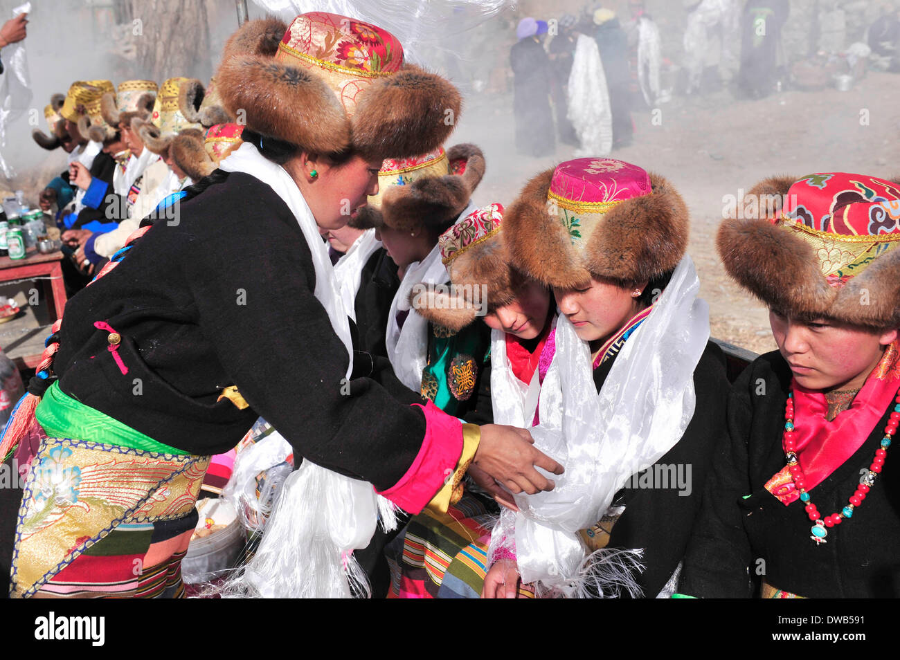 Lhasa, China's Tibet Autonomous Region. 5th Mar, 2014. Women are ...