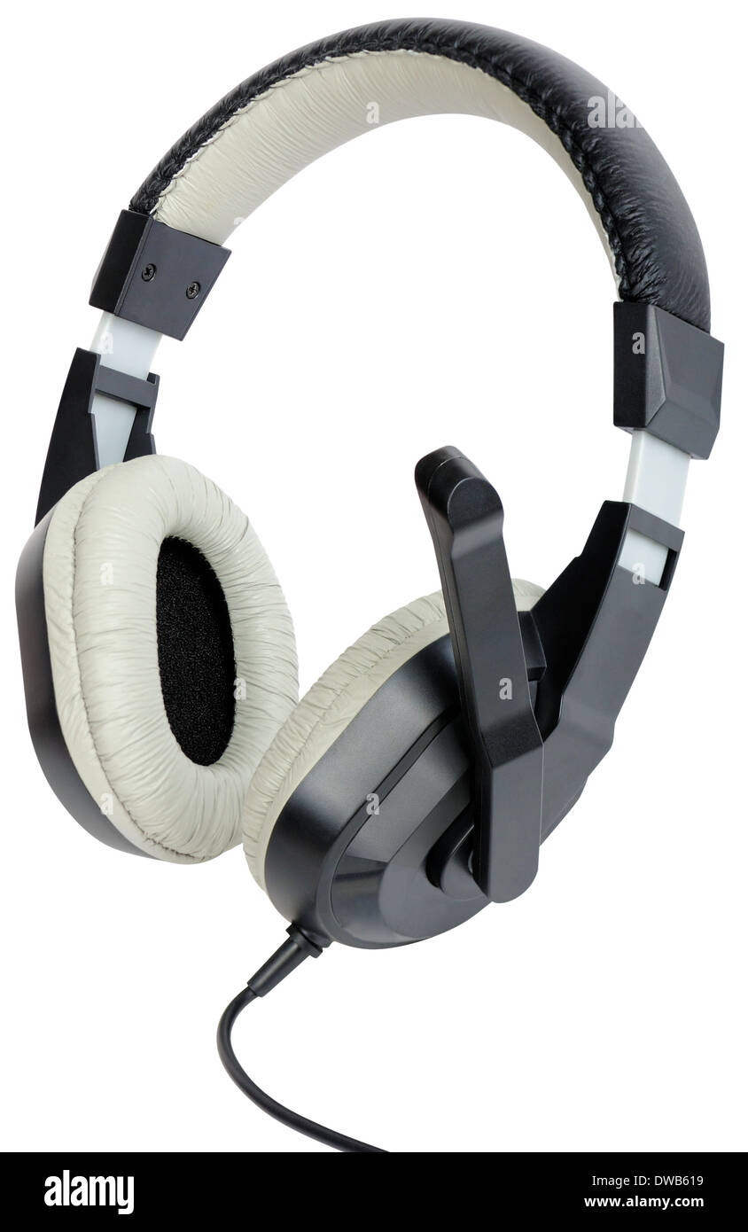 New computer headphones. Isolated on white background Stock Photo - Alamy