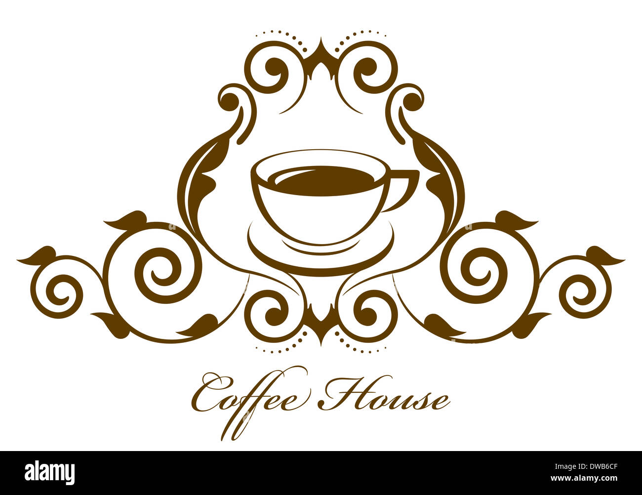 Vector vintage coffee icon Stock Photo - Alamy