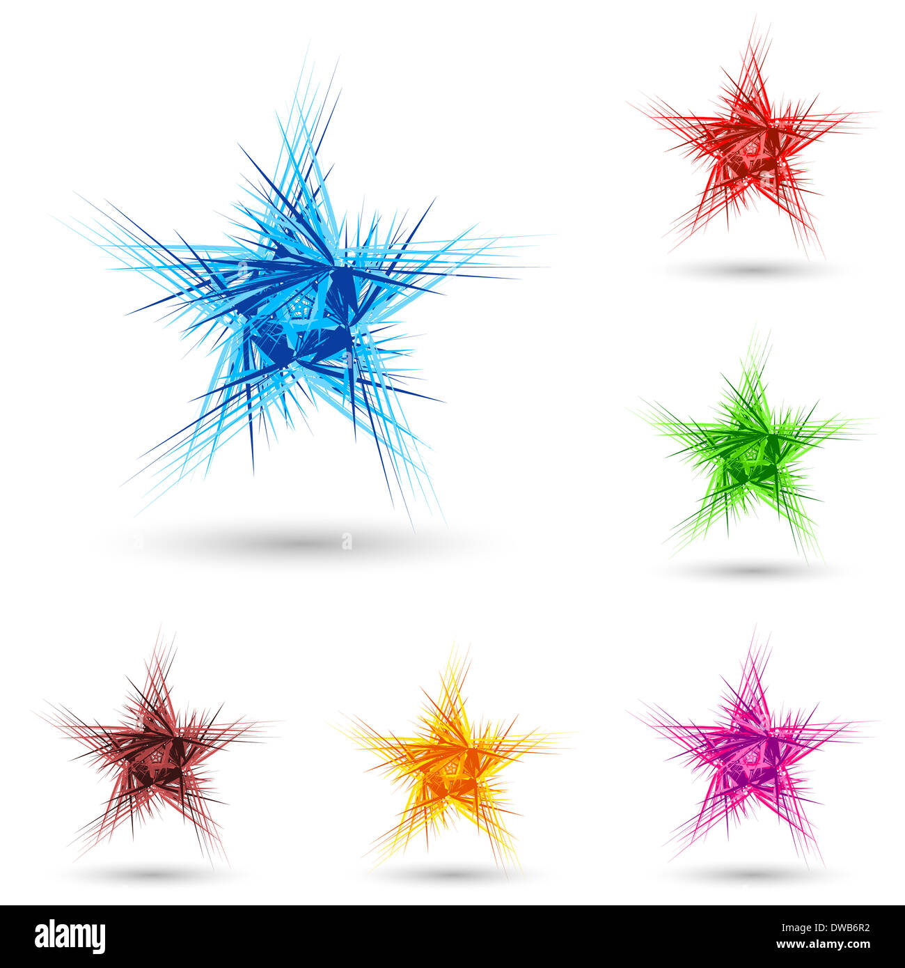Abstract fluffy star in different colors on white Stock Photo - Alamy