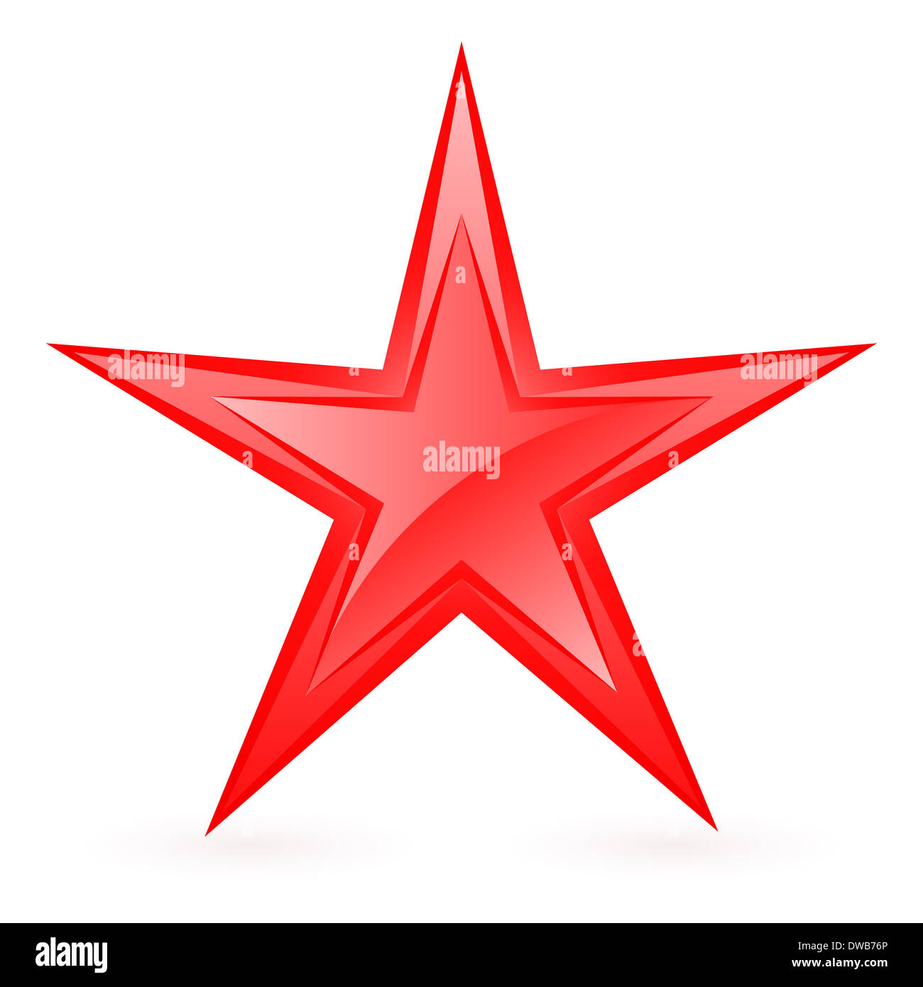 Glossy red star. Illustration on white background Stock Photo - Alamy