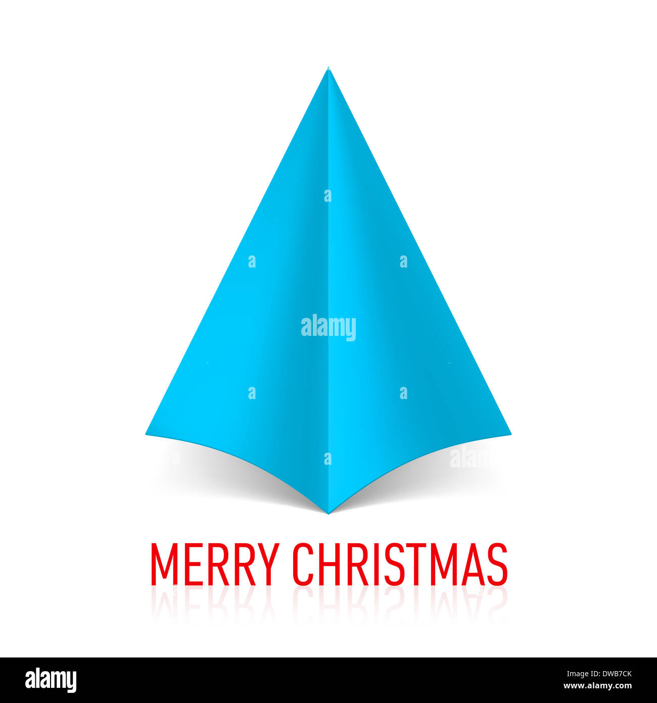 Abstract blue paper Christmas tree. Illustration on white background ...