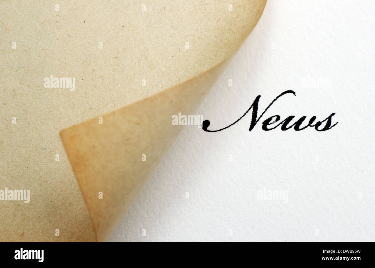 News text behind paper Stock Photo - Alamy