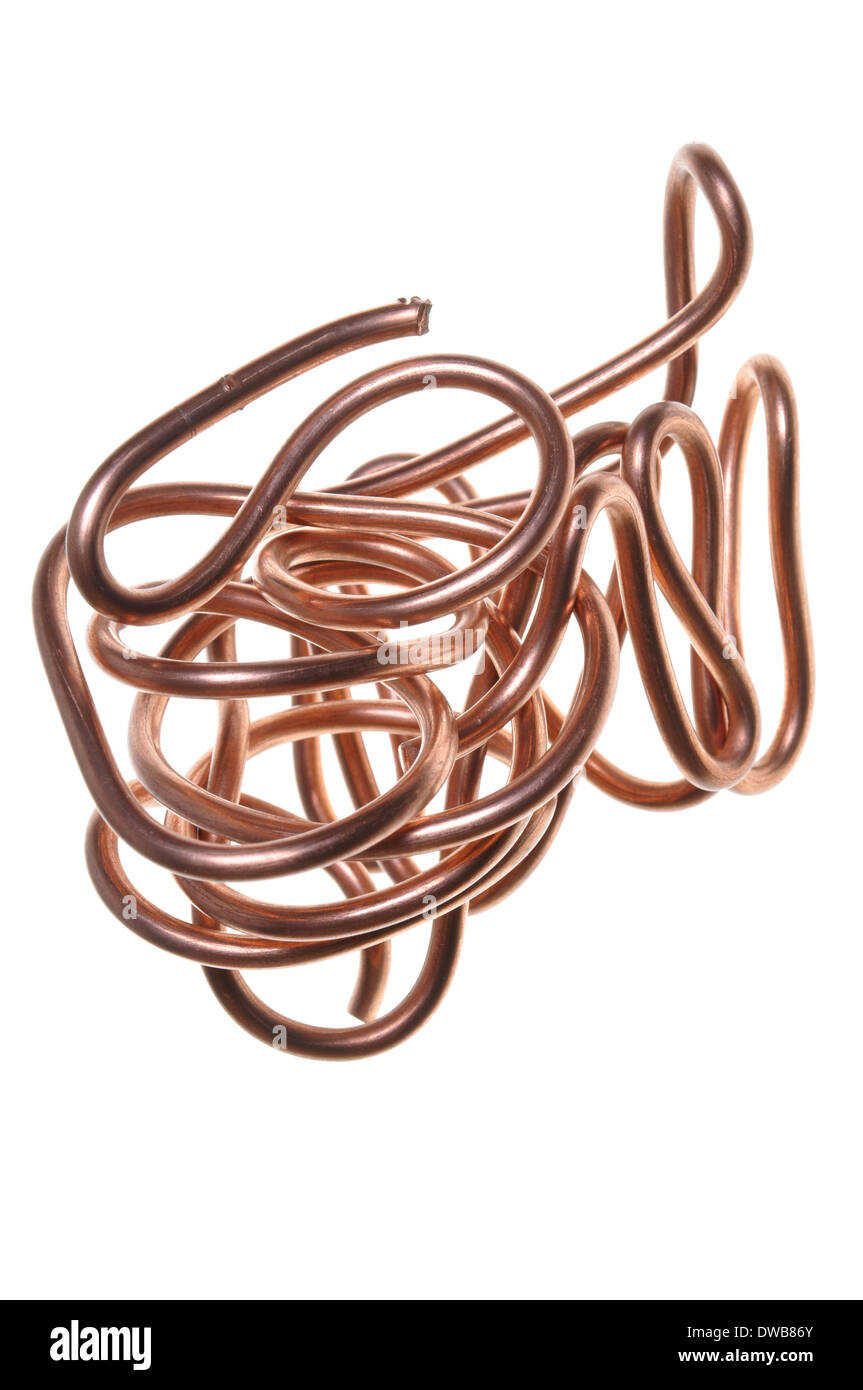 Copper wire isolated on white background Stock Photo - Alamy