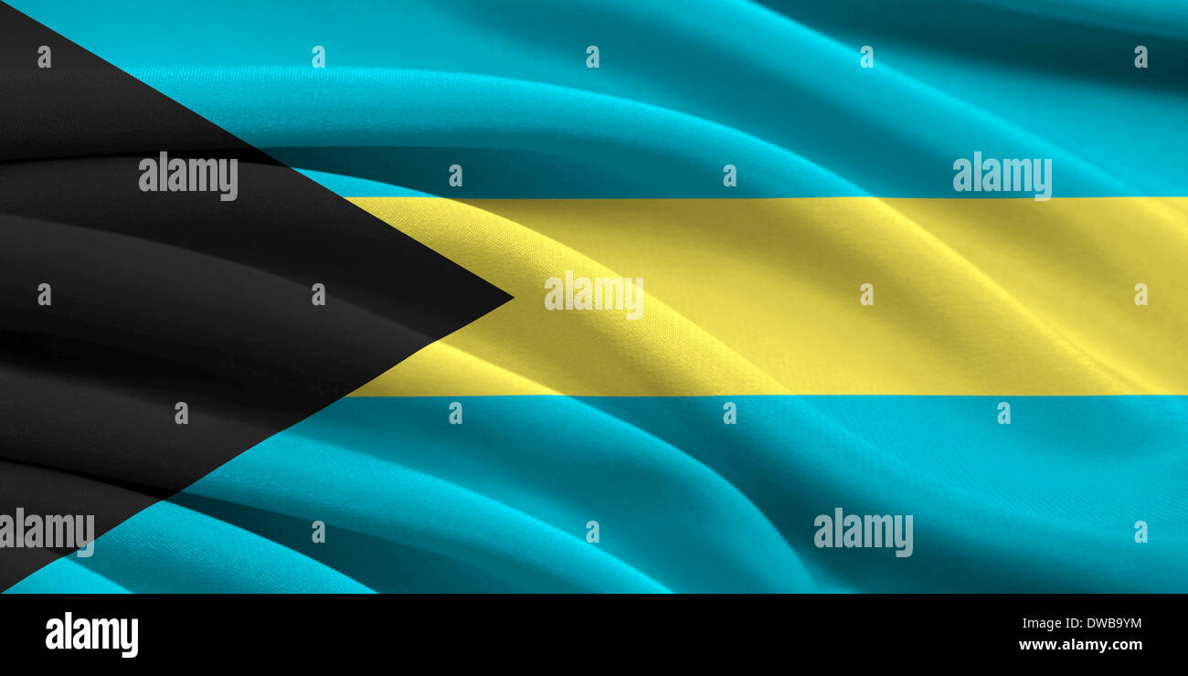 Bahamas flag waving in wind hi-res stock photography and images - Alamy