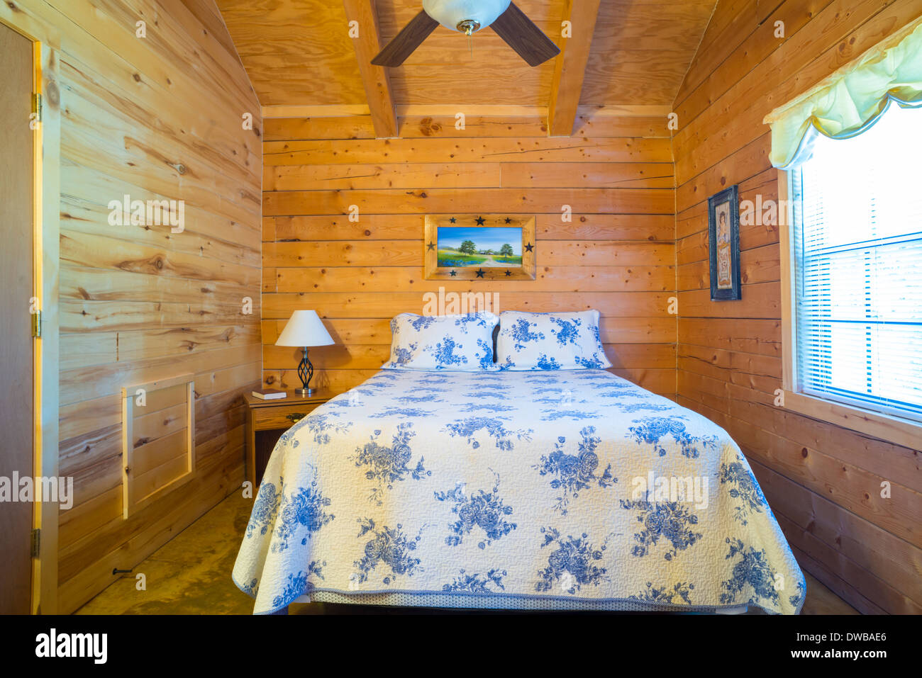 USA, Texas, rustic log house, interior Stock Photo - Alamy