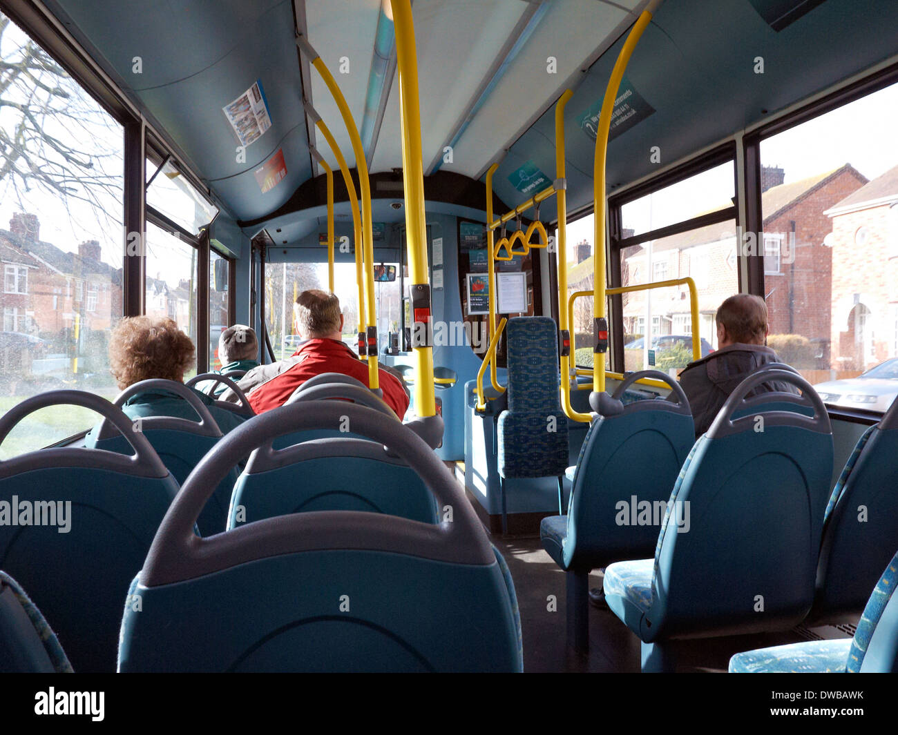 Passengers inside Arriva bus in Cheshire UK Stock Photo - Alamy