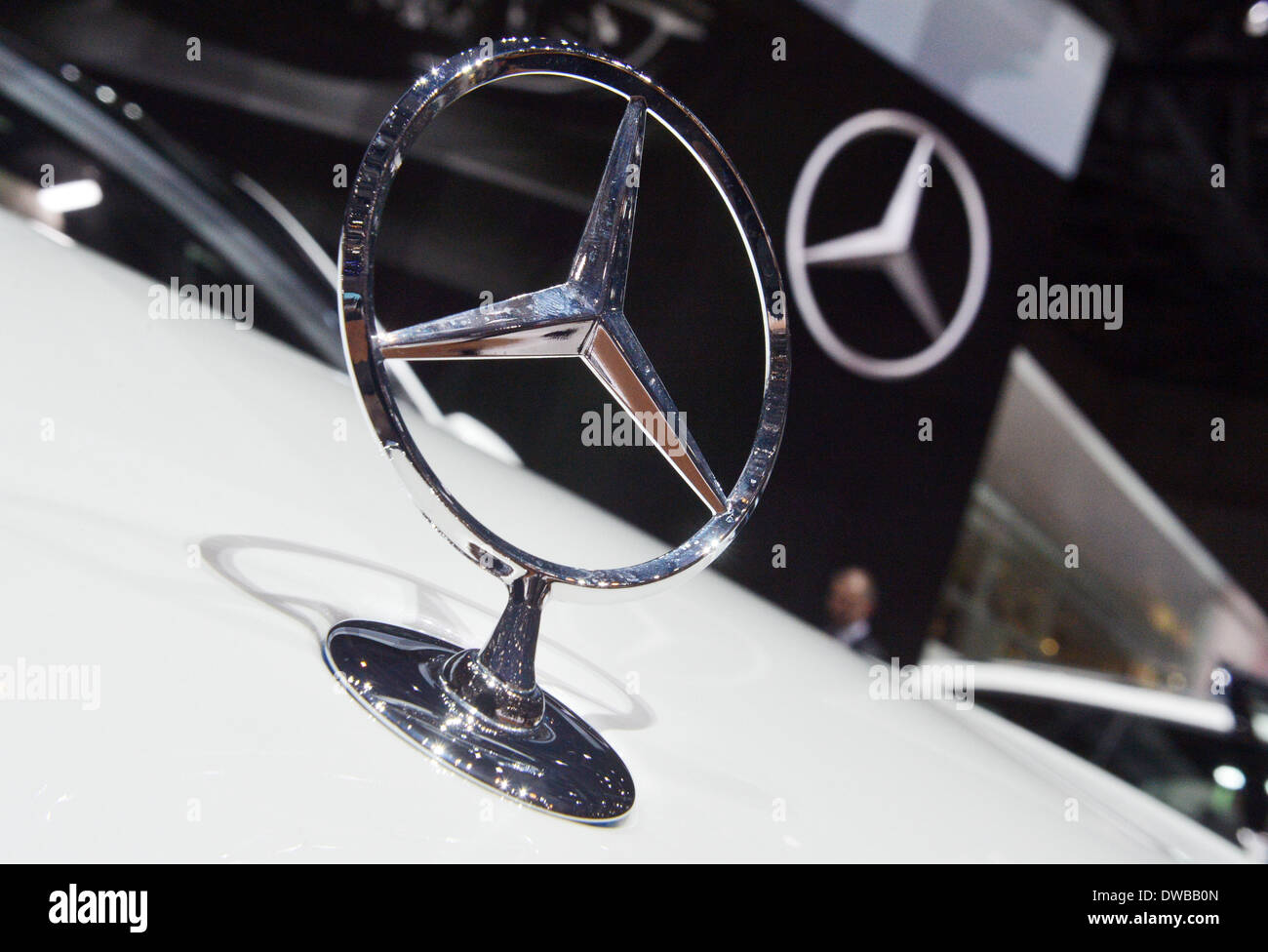 Geneva, Switzerland. 5th March, 2014. A Mercedes-Benz star is shown ...