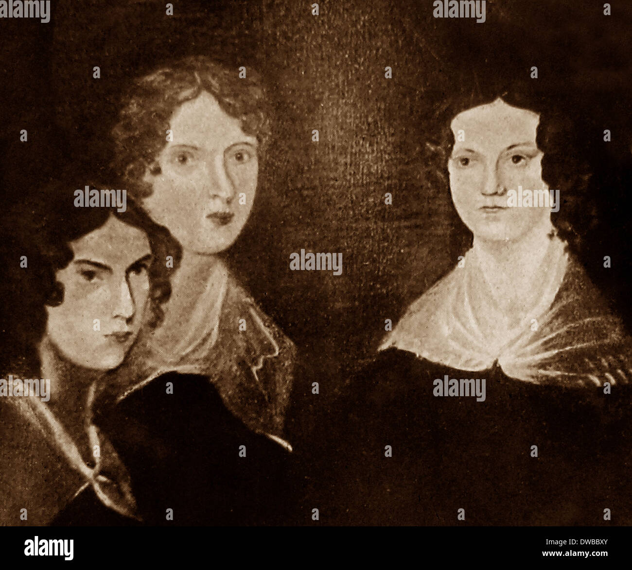 Anne Emily and Charlotte Bronte Victorian period Stock Photo - Alamy