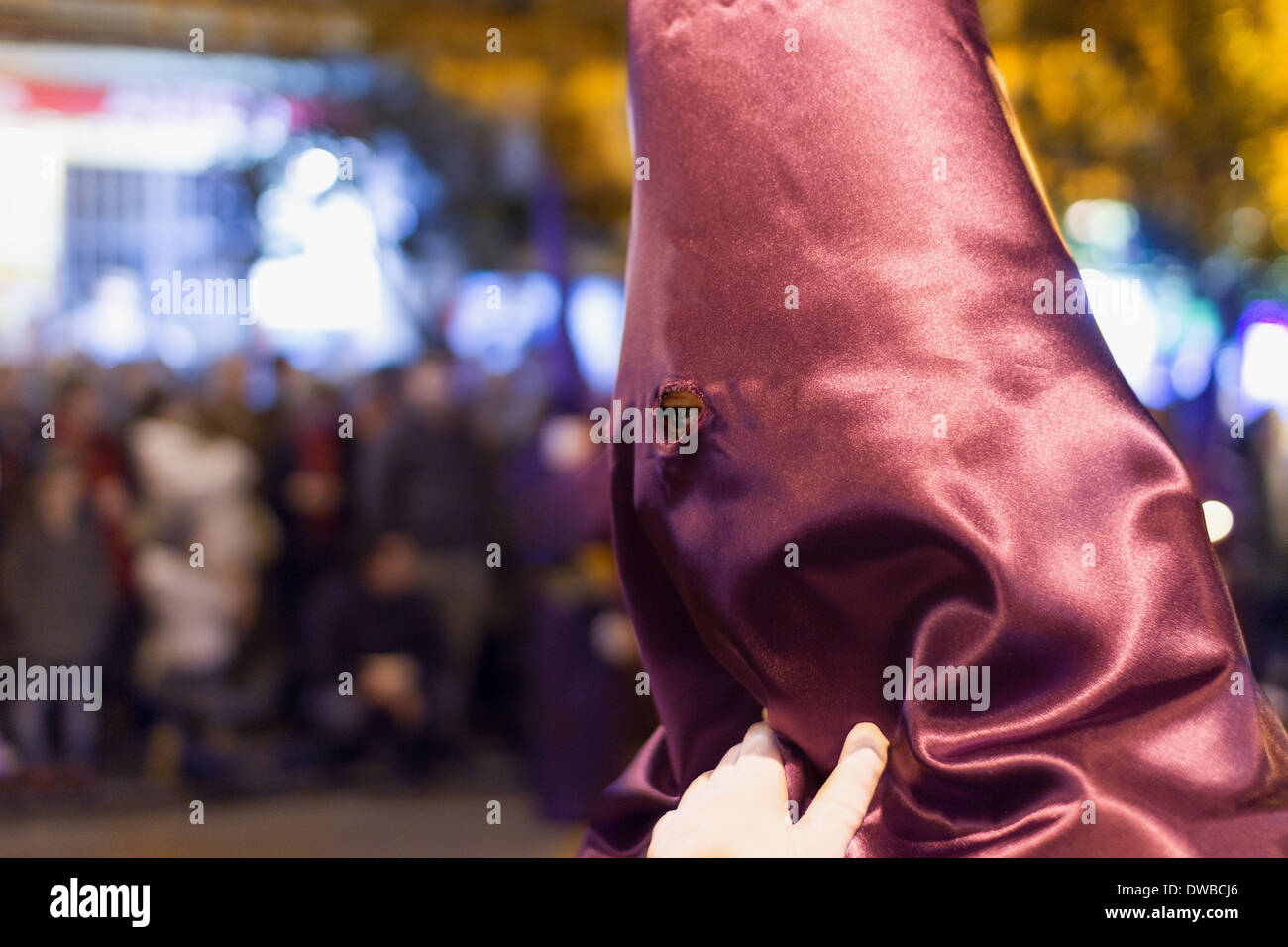 Holy week in Spain, procession of silent in the night. Semana Santa is ...
