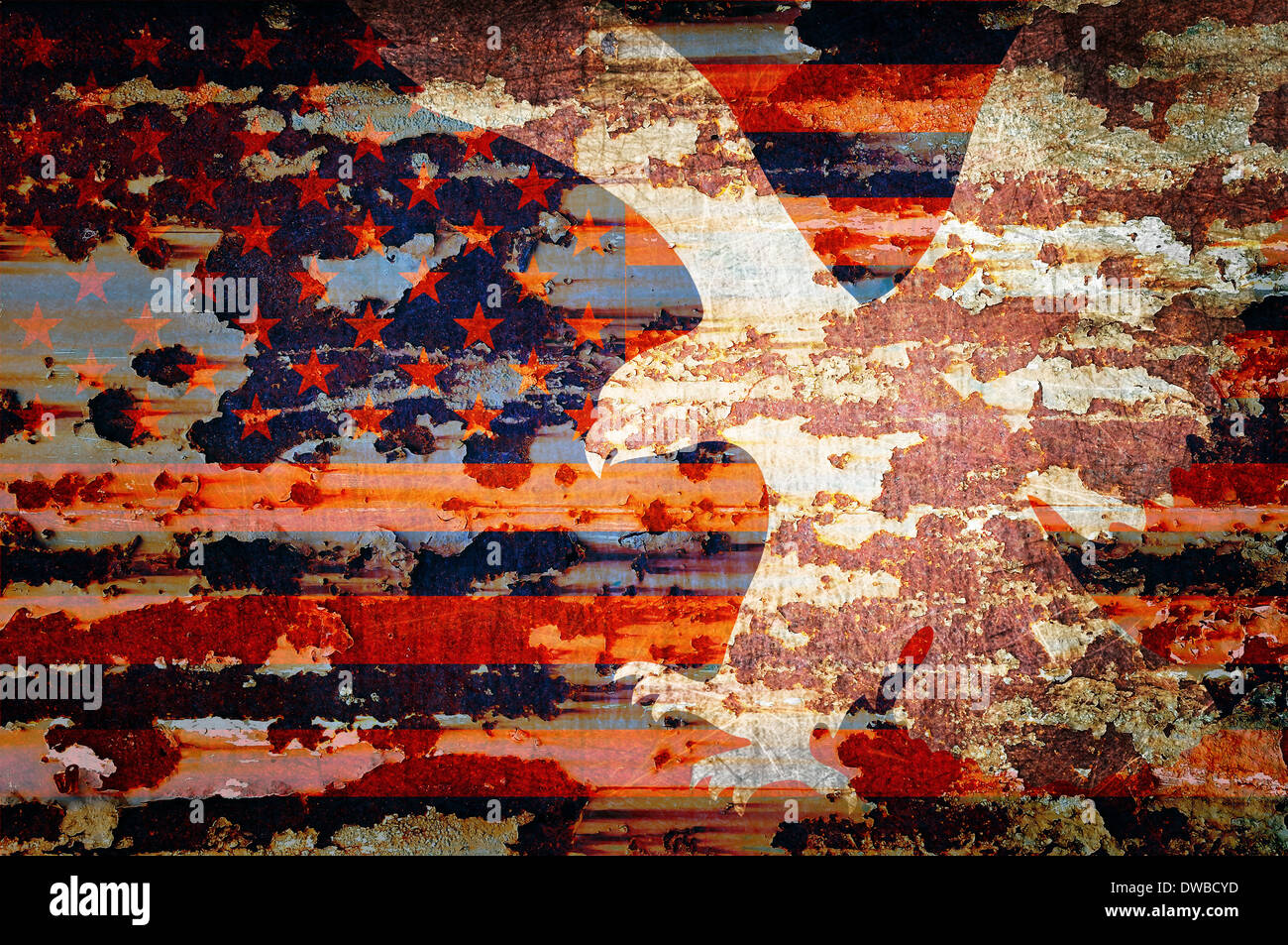 Grunge textured of USA flag for USA Independence Day Stock Photo - Alamy