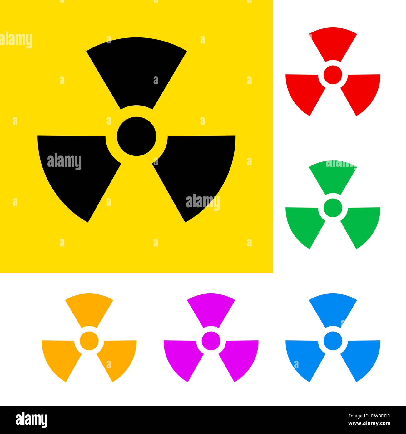 Warning sign of radiation with color variations Stock Photo - Alamy