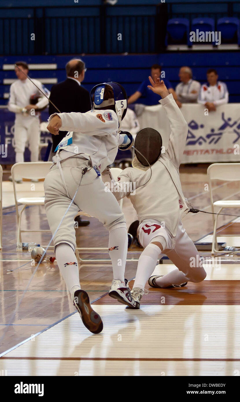 International Fencers competing in London Stock Photo - Alamy