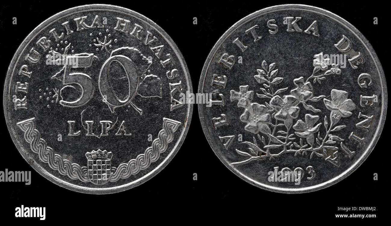 50 Lipa coin, Croatia, 1993 Stock Photo - Alamy
