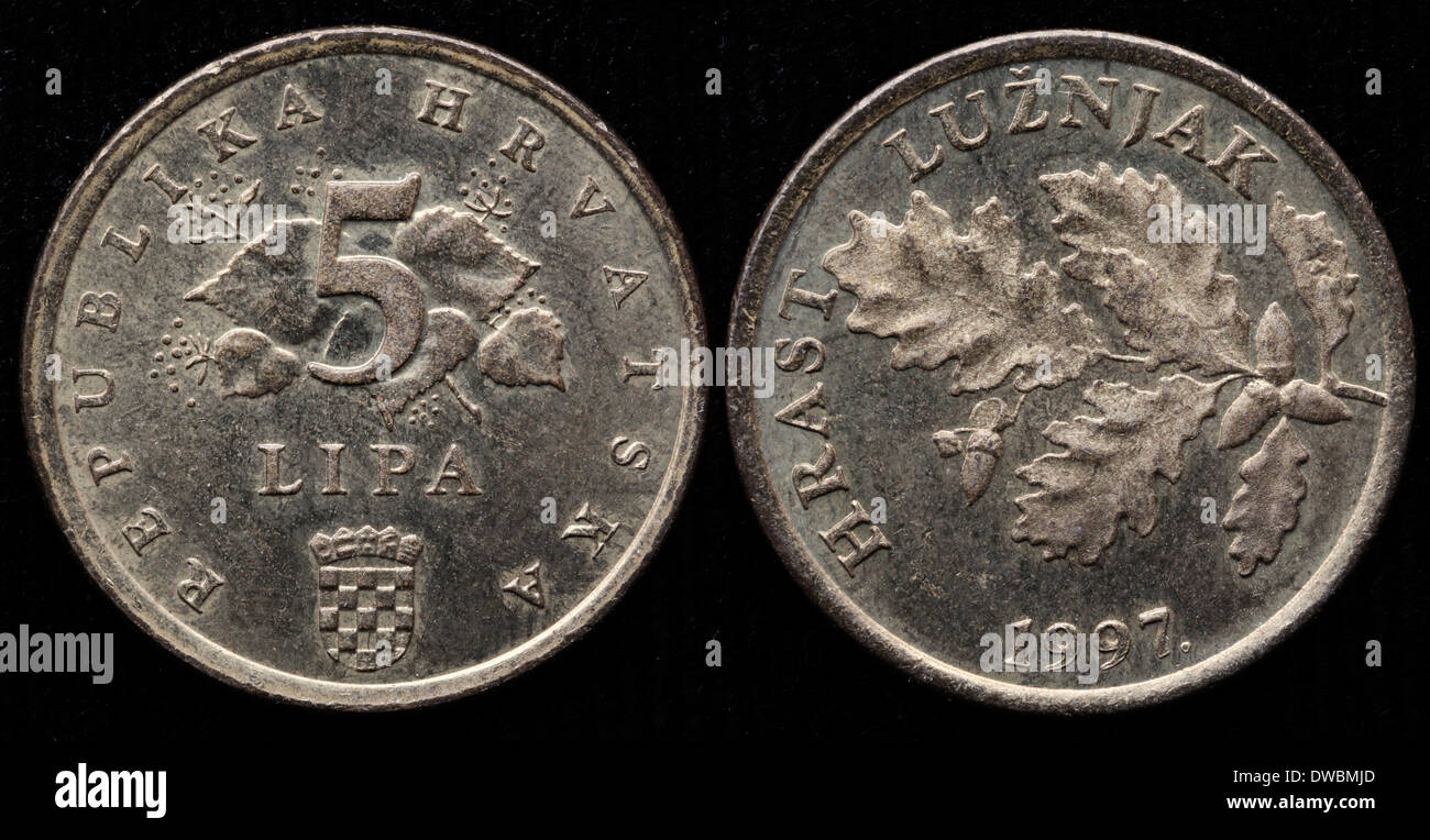 5 Lipa coin, Croatia, 1997 Stock Photo - Alamy