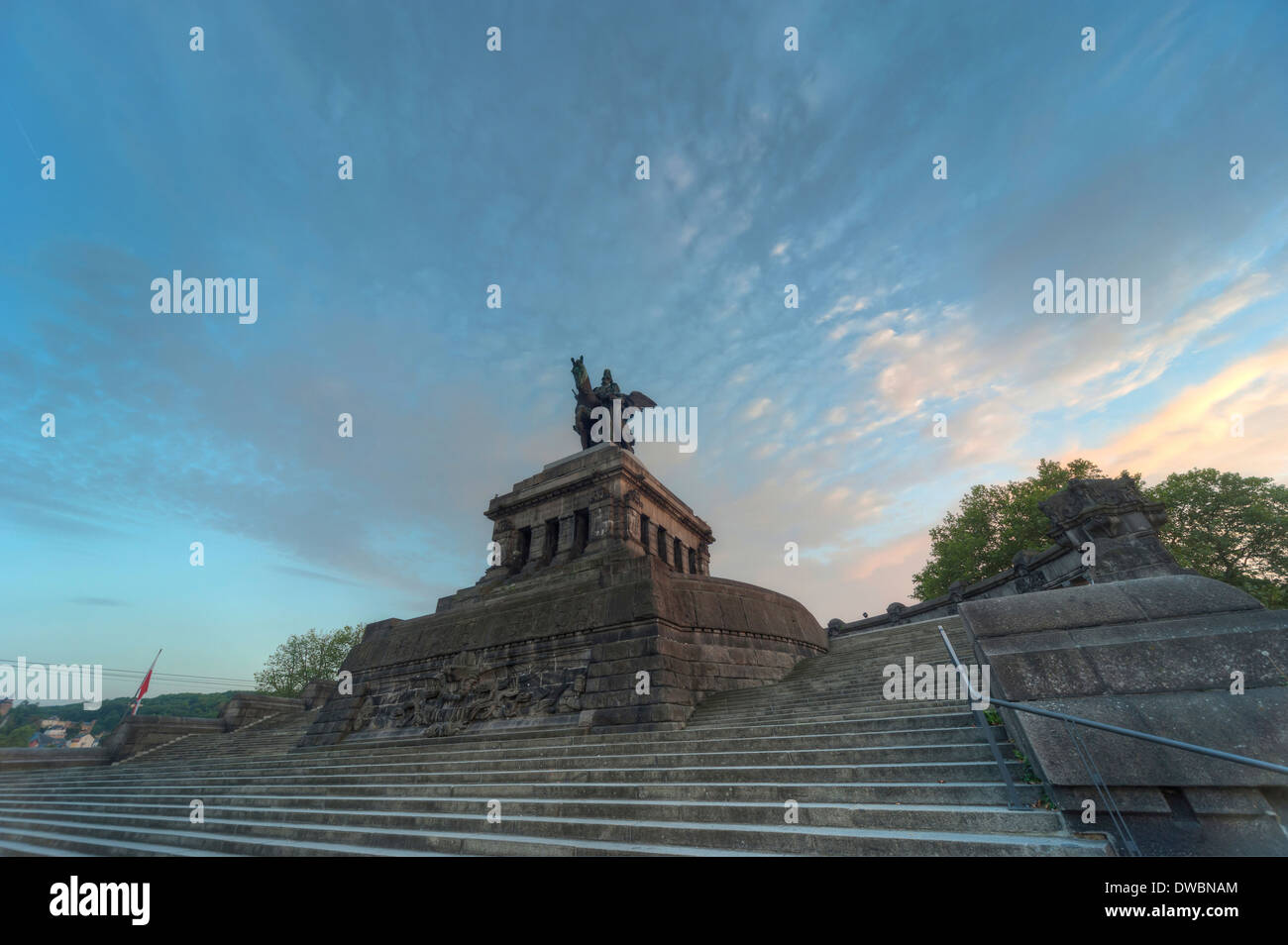Germany, Rhineland Palatinate, Koblenz, View of Equestrian statue of ...