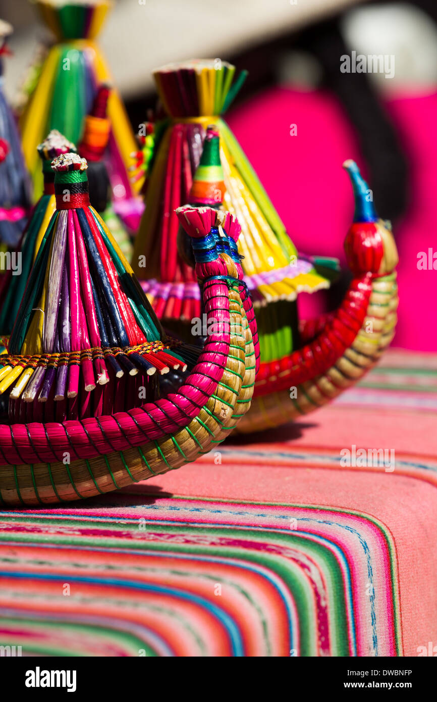 Colorful Fabric at market in Peru, South America Stock Photo - Alamy