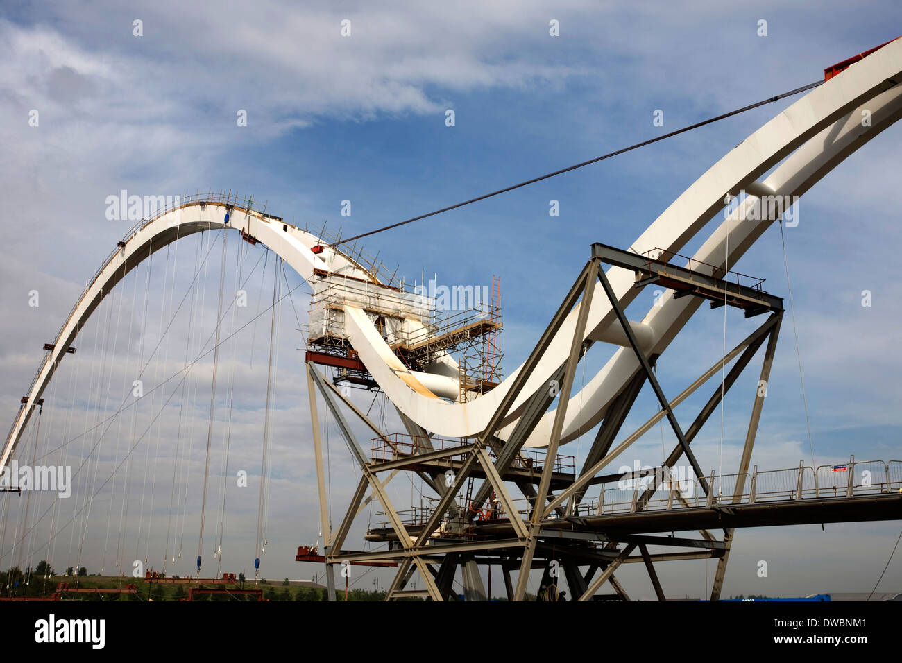 Construction of the Infinity Bridge, Stockton on Tees Stock Photo - Alamy