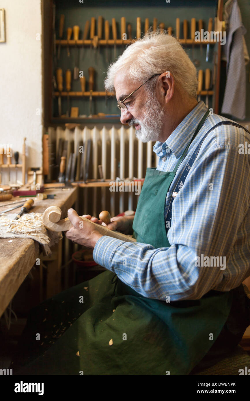 Violin maker at work Stock Photo - Alamy