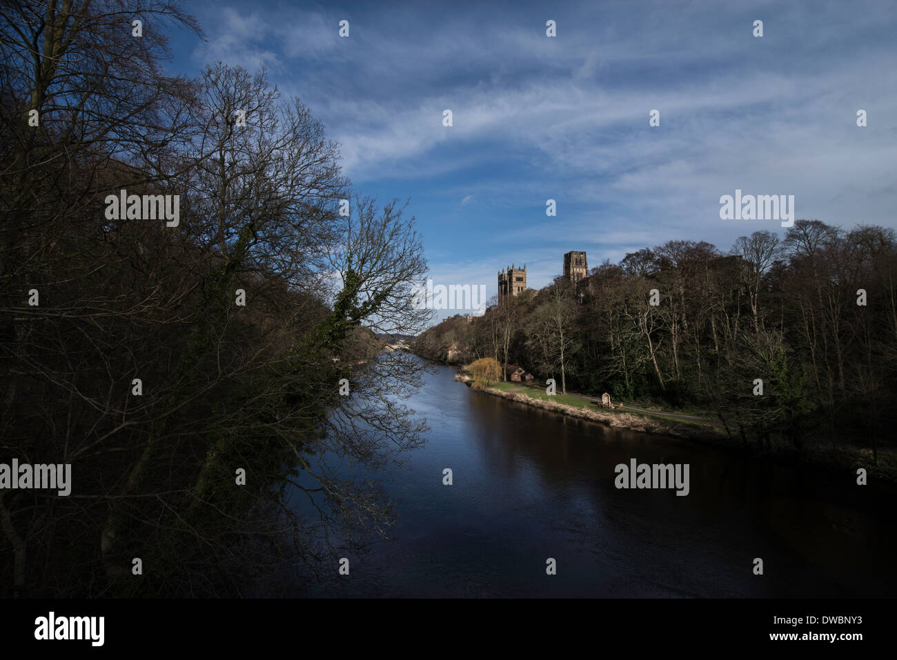 A view of Durham Cathedral, UK from the river Stock Photo - Alamy
