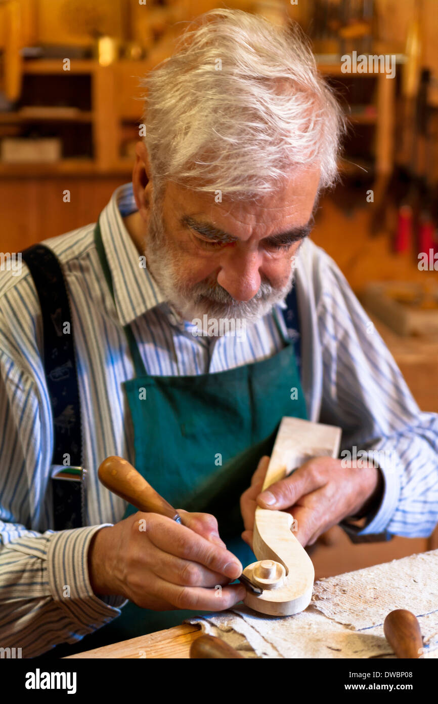 Violin maker at work Stock Photo - Alamy