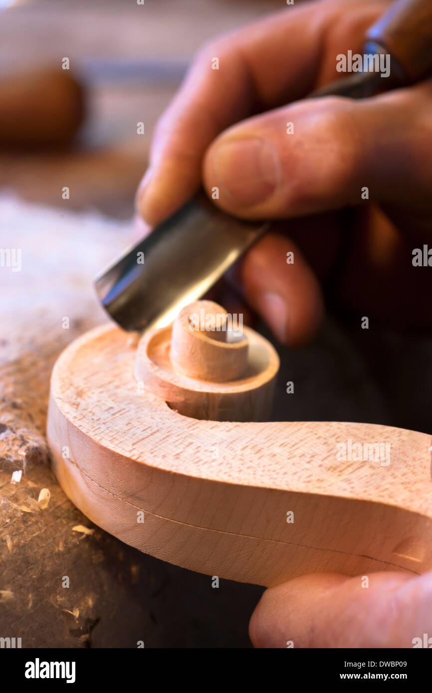 Violin maker at work Stock Photo - Alamy
