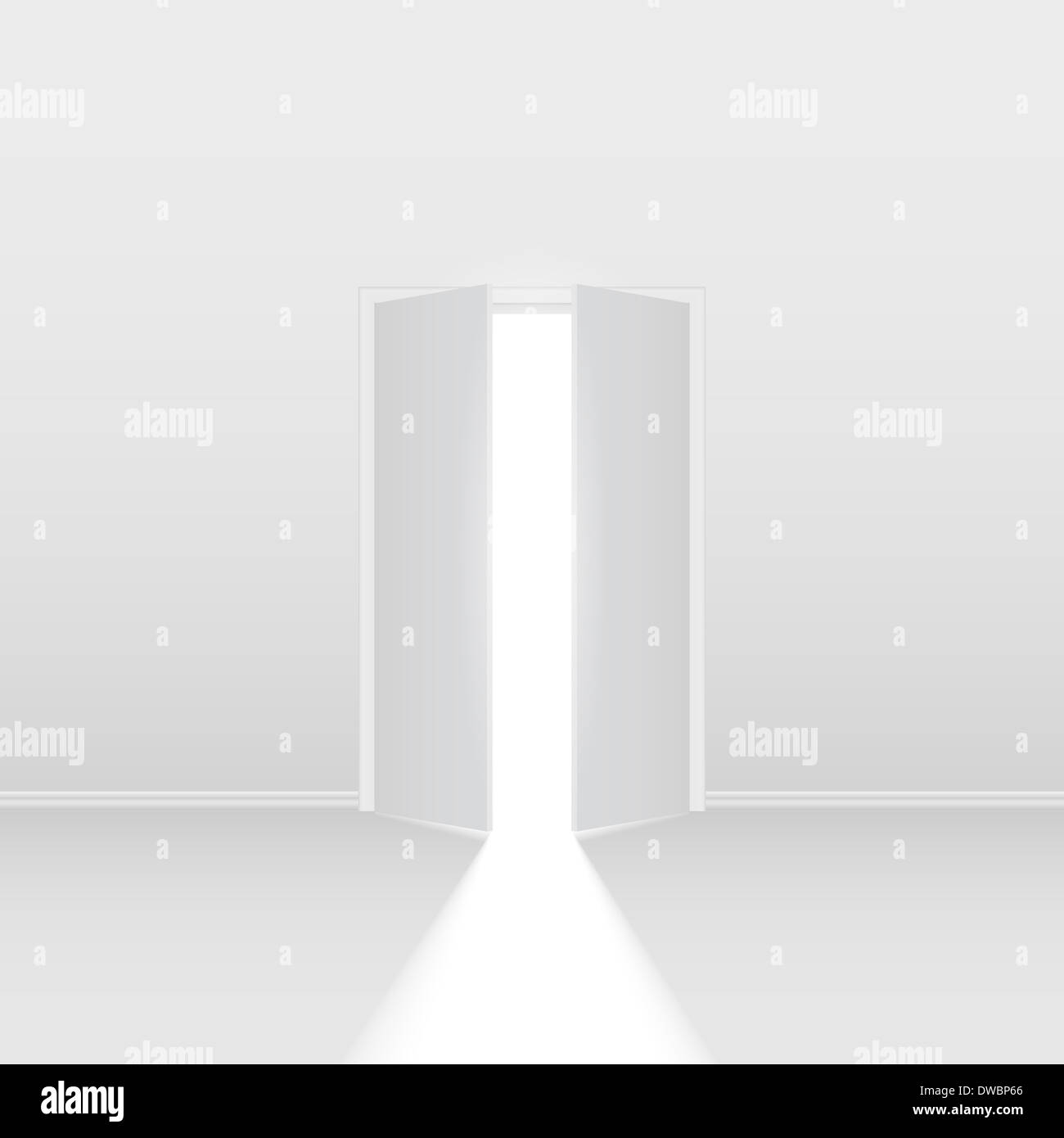 Double open door. Illustration on white background for creative design ...