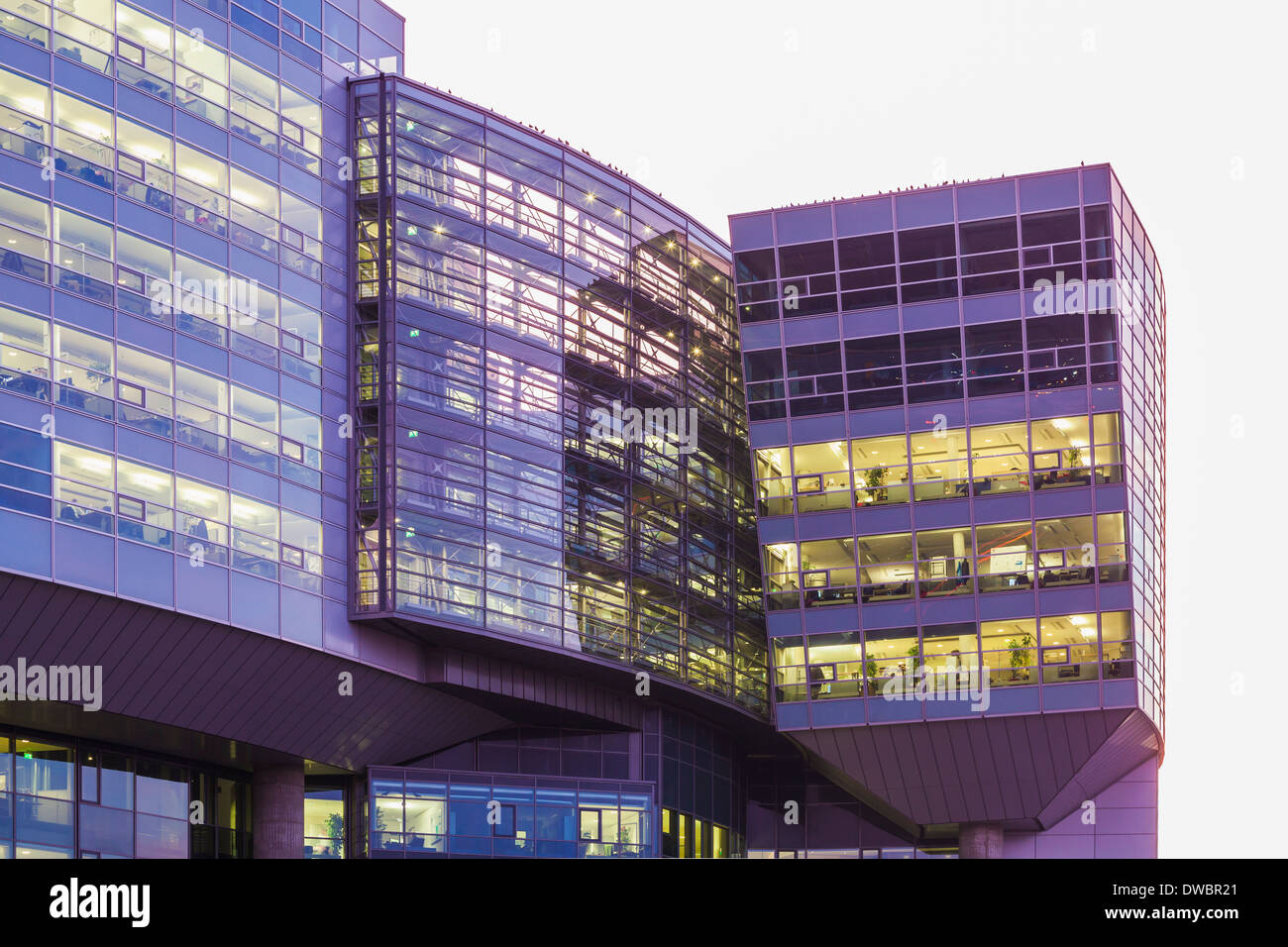 Germany, Baden-Wuerttemberg, Stuttgart, facade of office building at ...