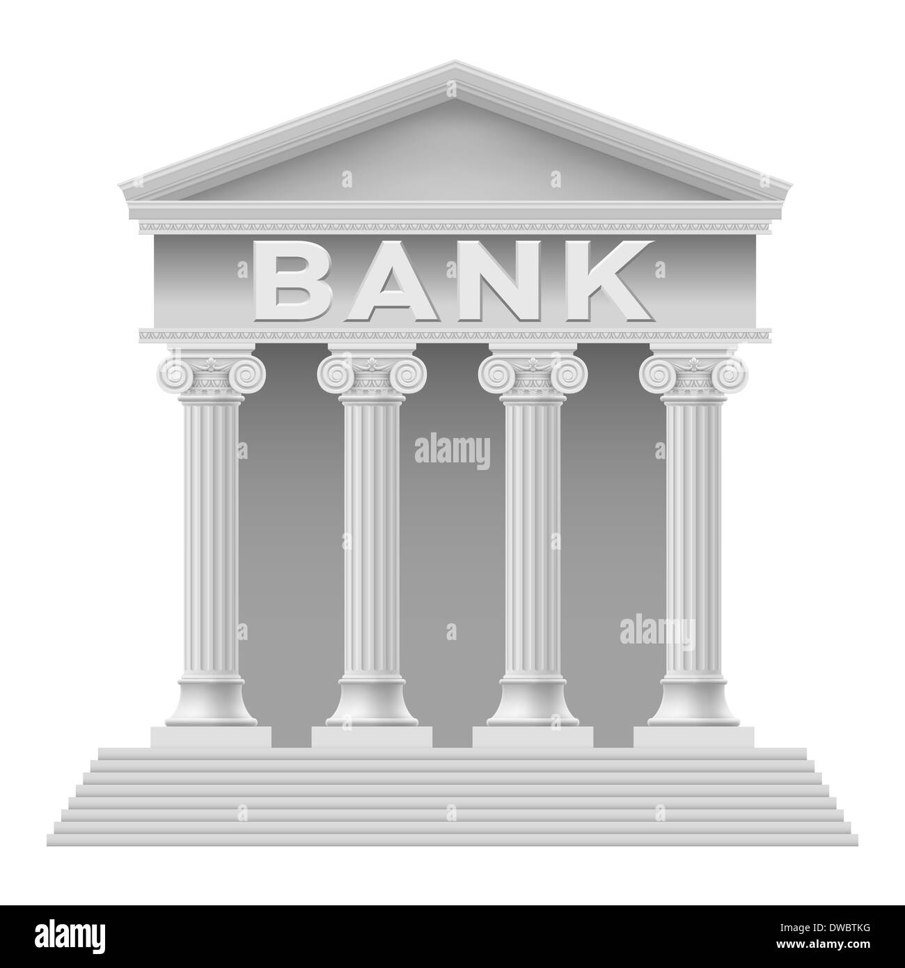 Bank building symbol. Illustration on white background Stock Photo - Alamy