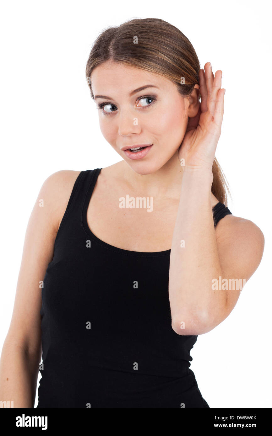 Woman gossip ear hi-res stock photography and images - Alamy