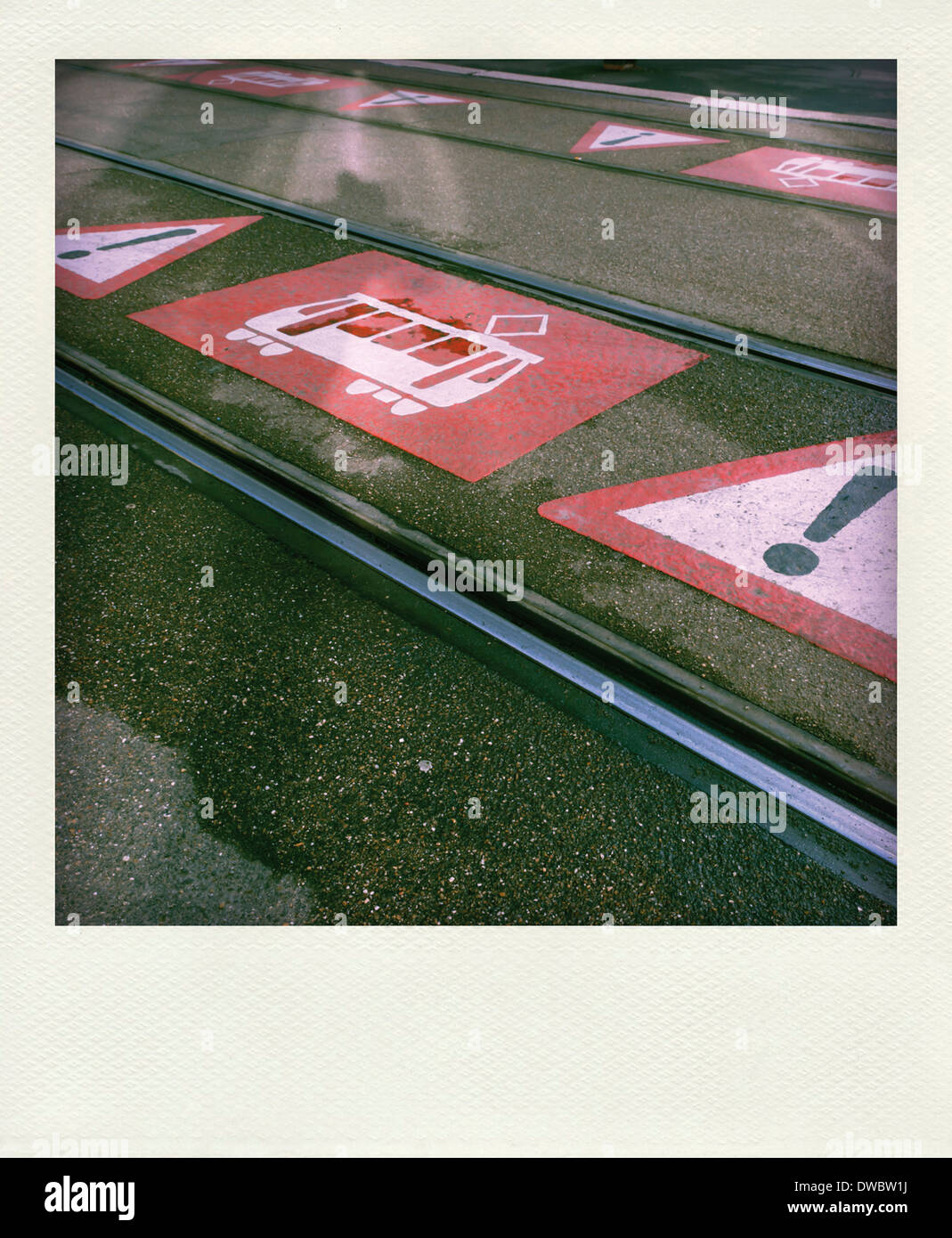 Tramway warning sign hi-res stock photography and images - Alamy
