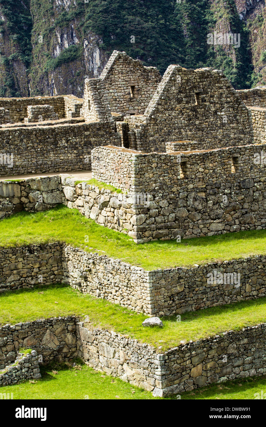 View of the ancient Inca City of Machu Picchu. The 15-th century Inca ...