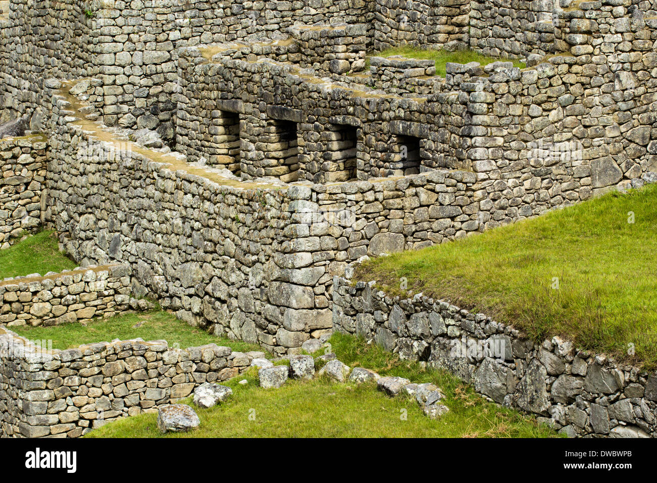 View of the ancient Inca City of Machu Picchu. The 15-th century Inca ...
