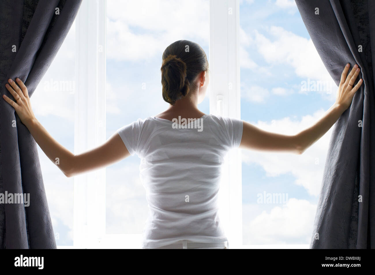 Pull open the curtain hi-res stock photography and images - Alamy