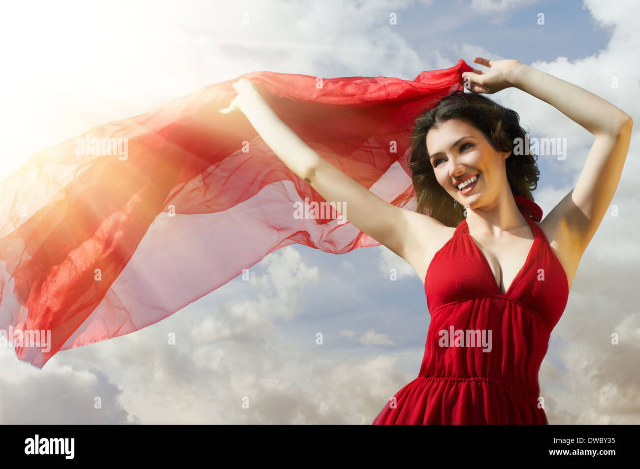 A beautiful girl enjoying summer sun Stock Photo - Alamy
