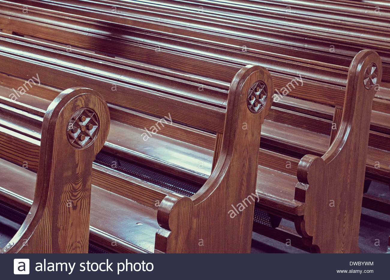 Wooden Or Wood Benches For Pews High Resolution Stock Photography and ...