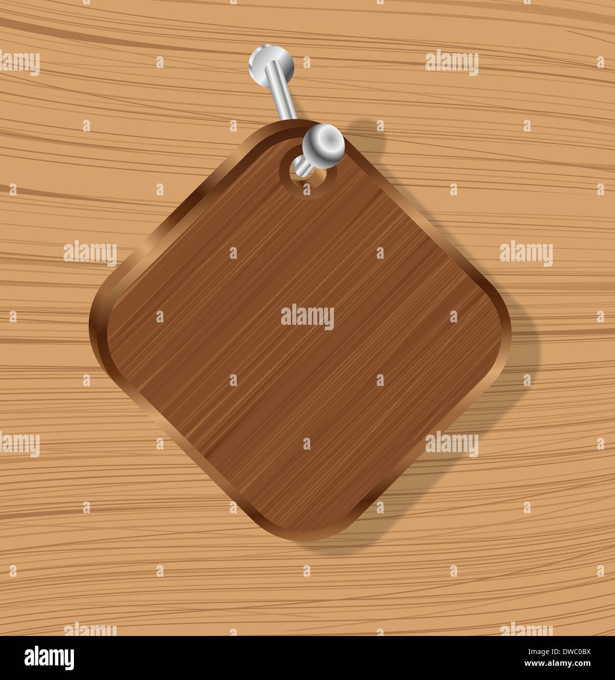 Wooden Sign Message Board Hanging on a Hook Stock Photo - Alamy