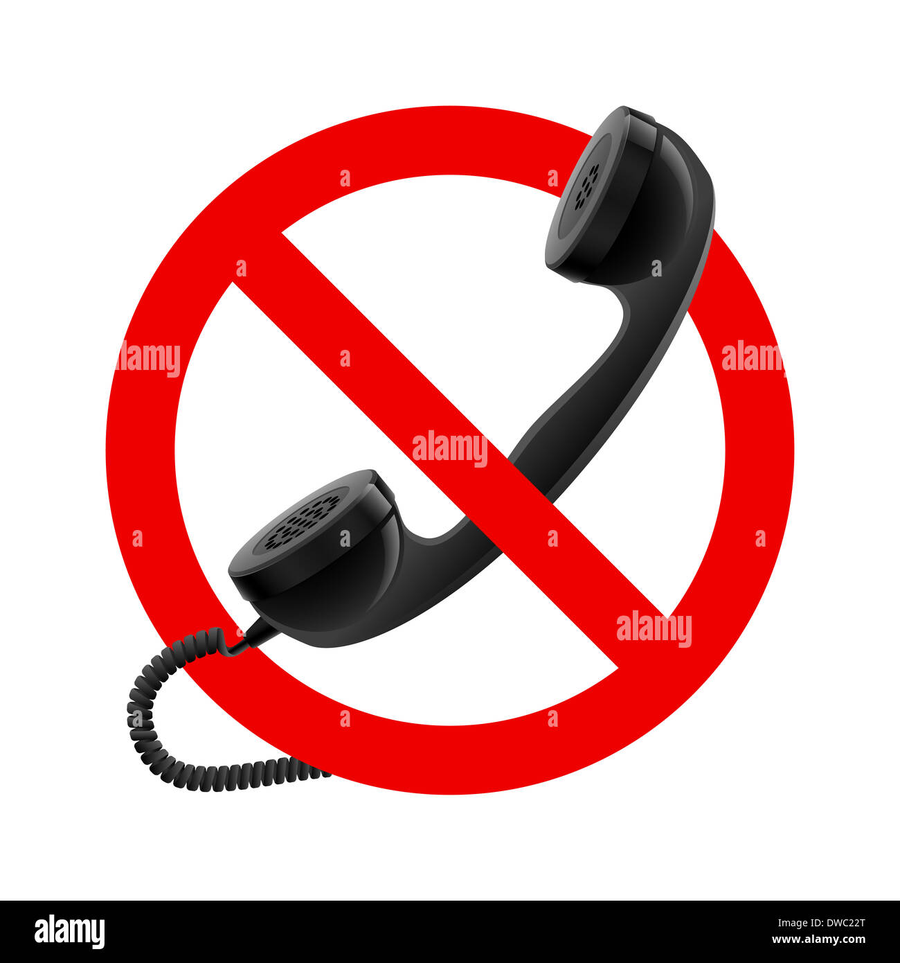 No handset allowed sign. Illustration on white background Stock Photo ...