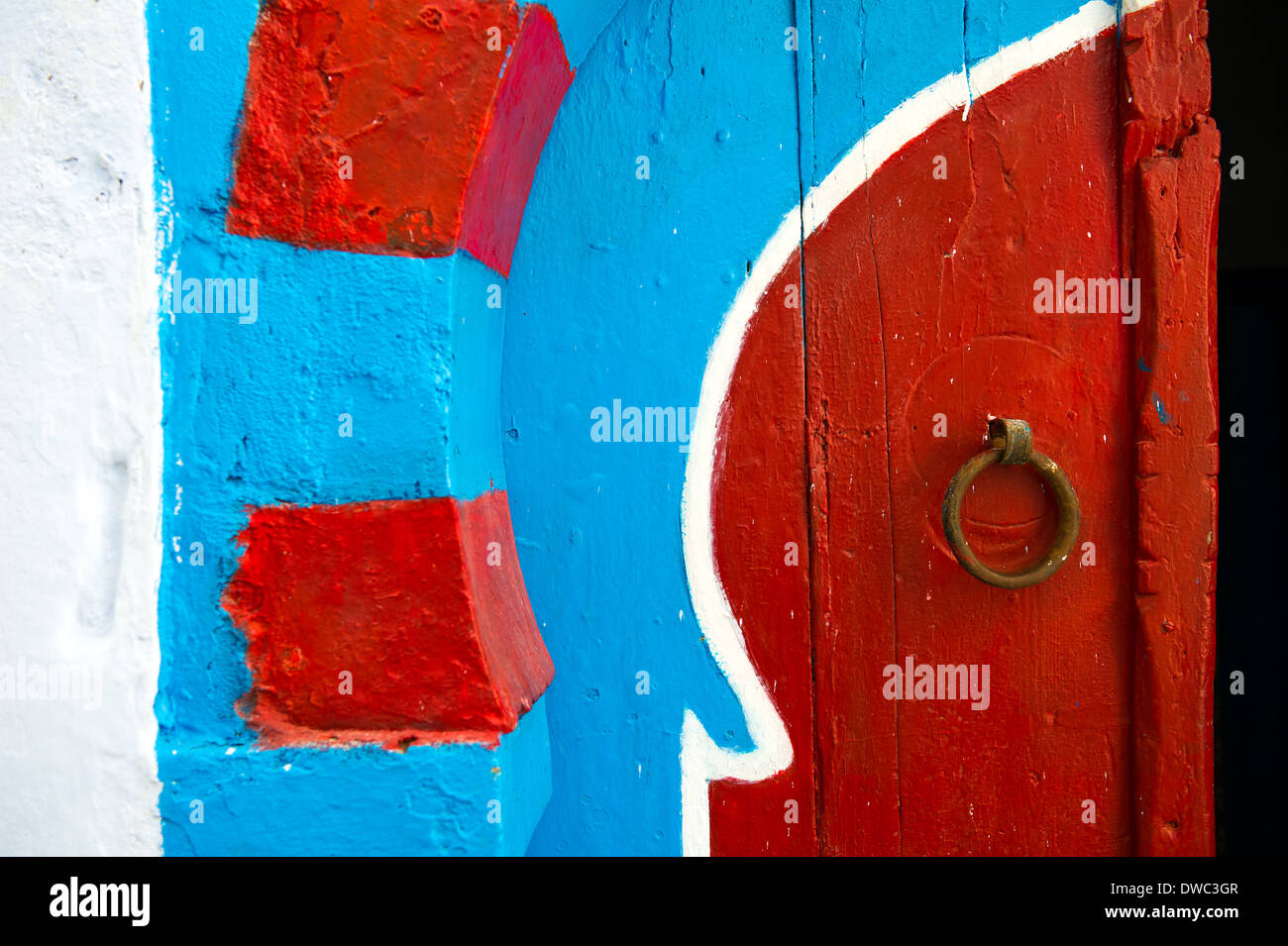 North Africa, Tunisia, Cape Bon, Hammamet. Traditional Medina door ...