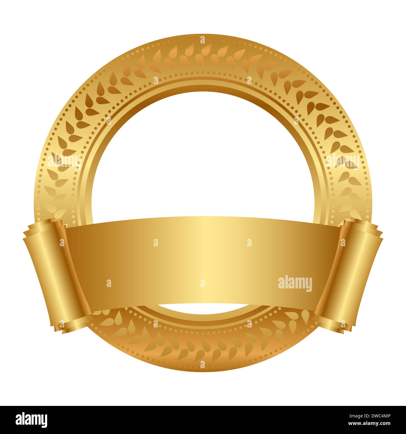 Floral frame with gold scroll Stock Photo - Alamy